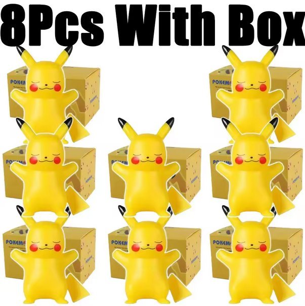 10 Pcs Hot Pokemon Pikachu Night Light Glowing Anime Figures Toy