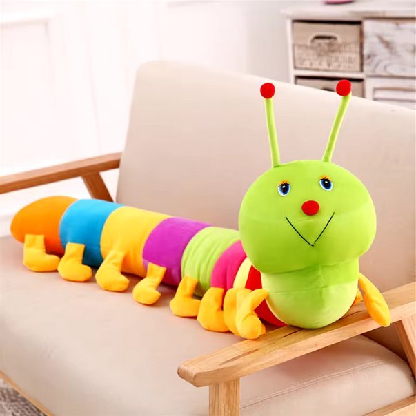 50cm Colorful Caterpillar Plush Toy Soft Pillow Worm Caterpillar Figure