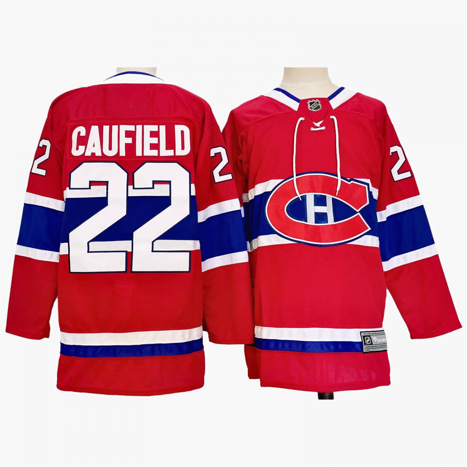 Canadiens 22# Cole Caufield Home Red Premium Stitched Jersey