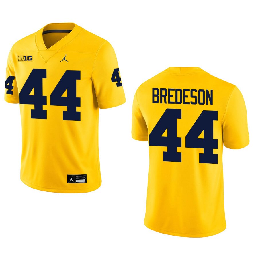 Men's & Youth Michigan Wolverines #44 Max Bredeson Gold Stitched Jersey