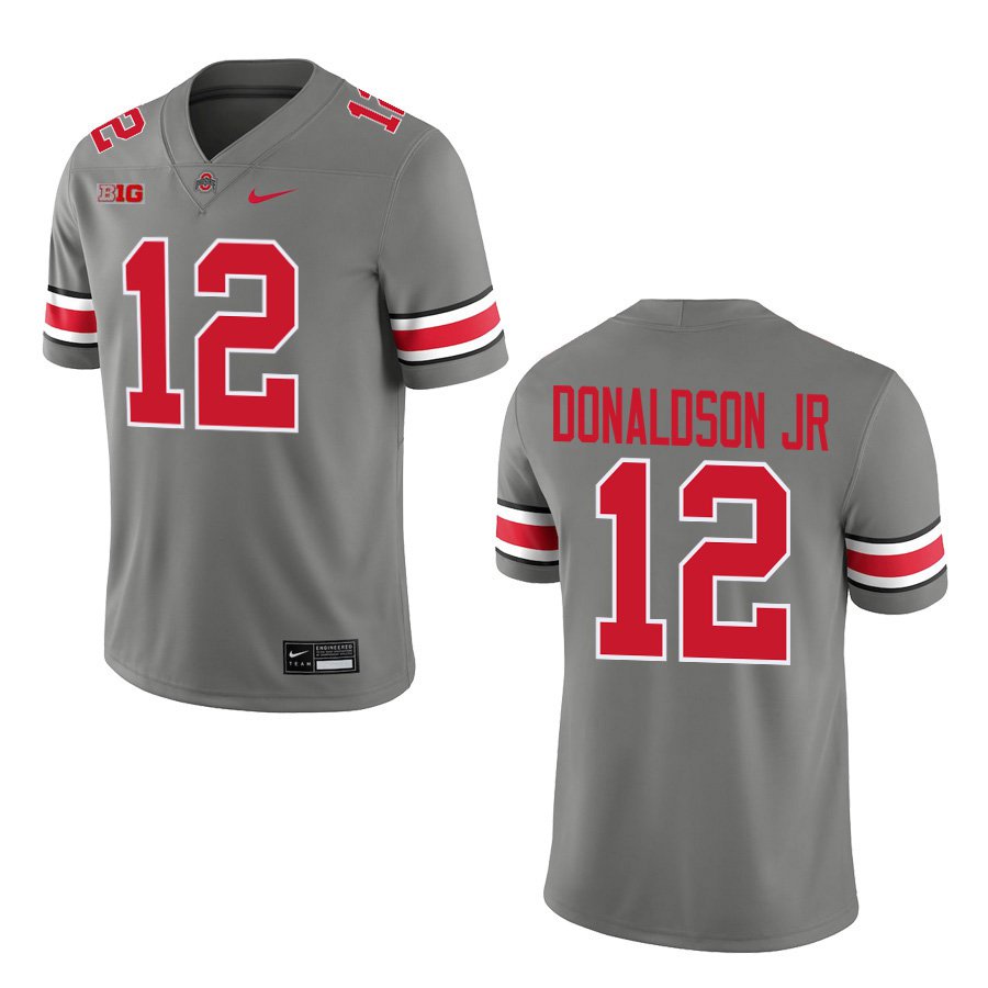 Men's & Youth Ohio State Buckeyes #12 CJ Donaldson JR. Grey Stitched Jersey