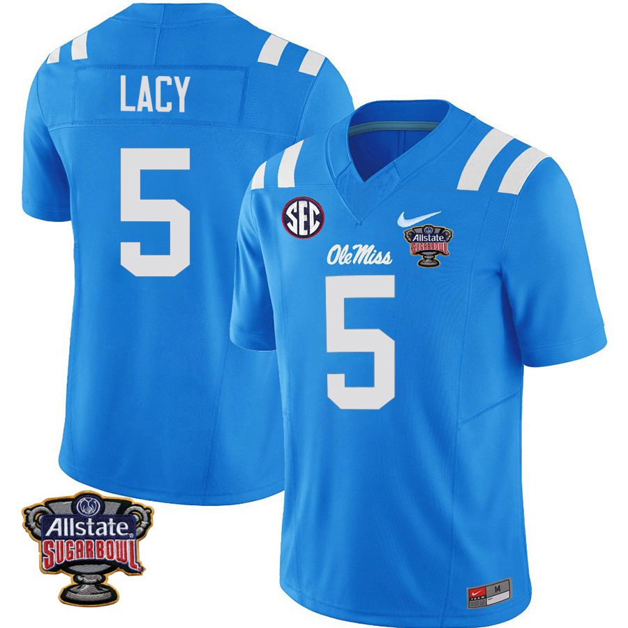 Men's & Youth Ole Miss Rebels #5 Kewan Lacy Royal Blue Stitched Jersey ...