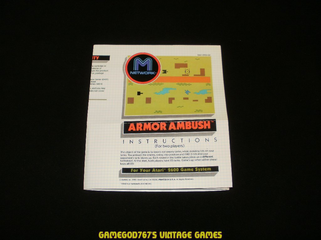 Armor Ambush - Atari 2600 - Manual Only