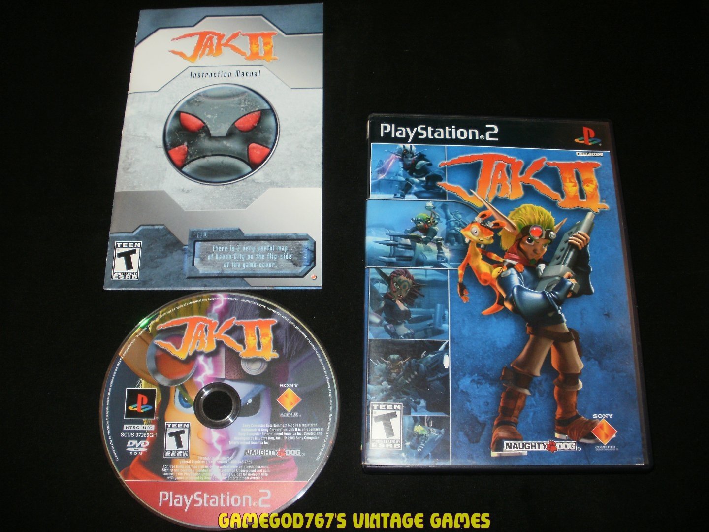 Jak II - Sony PS2 - Complete CIB - Black Label Release
