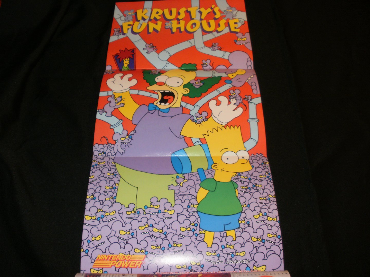 Krusty's Fun House Poster - Nintendo Power May, 1992 - Never Used(1)