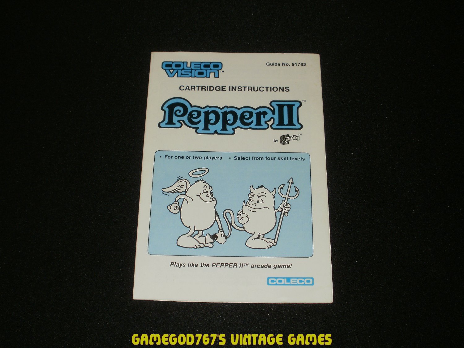 Pepper II - ColecoVision - 1983 Manual Only