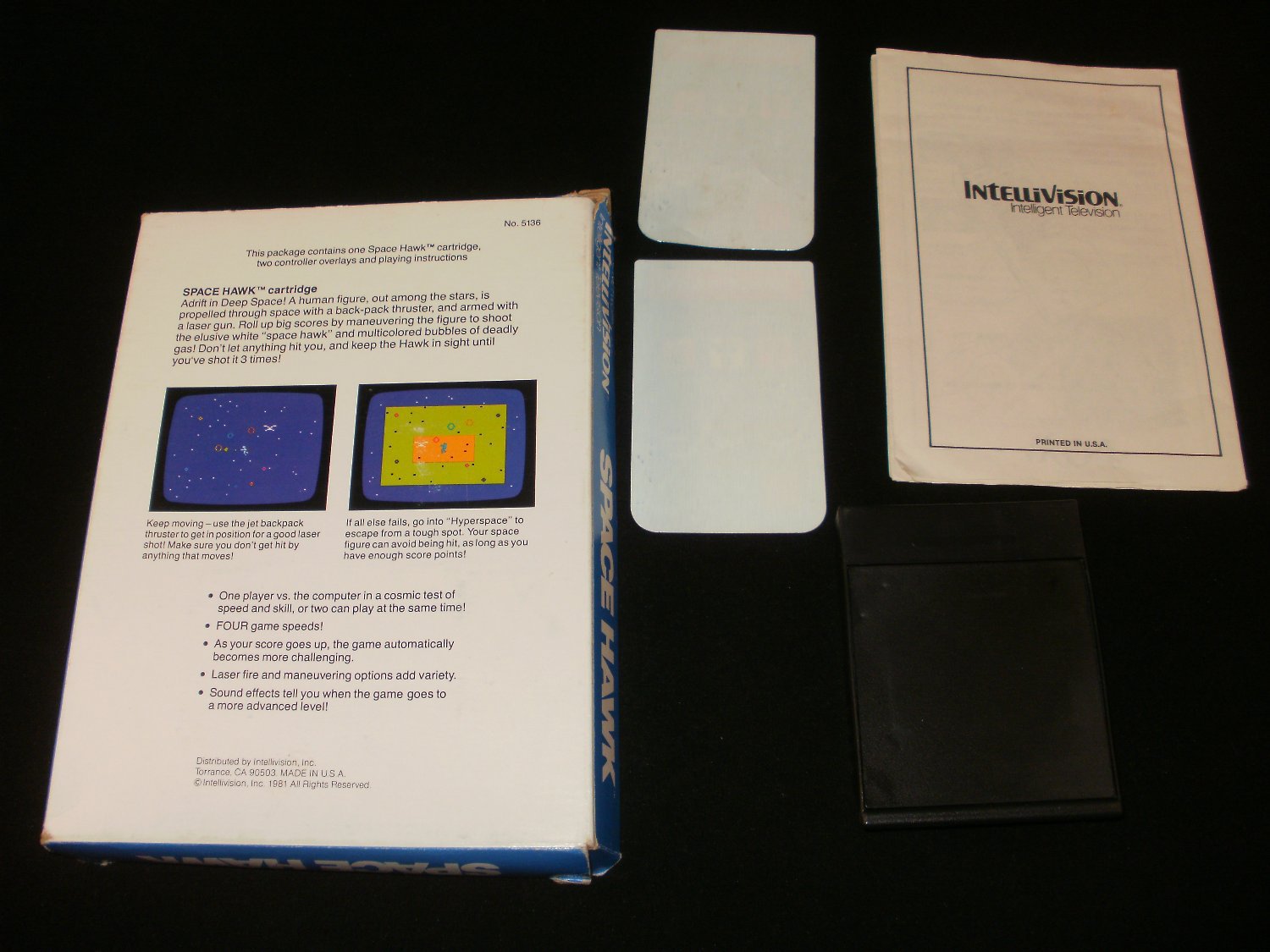 Space Hawk - Mattel Intellivision - Complete CIB - 1986 White Label Version