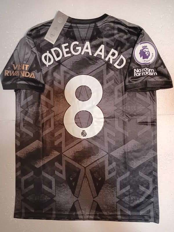 Martin Odegaard #8 Arsenal FC EPL Stadium Black Away Soccer Jersey 2022 ...