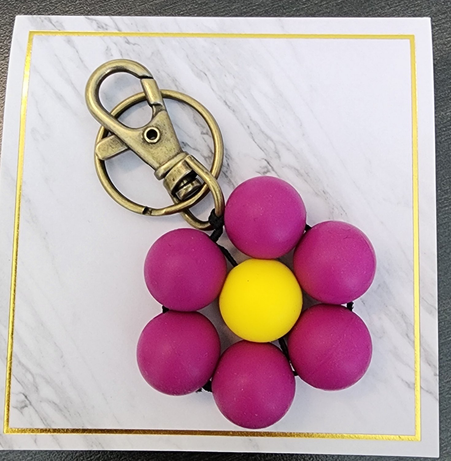 Purple Daisy Keychain
