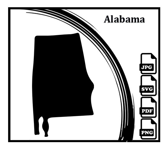 Alabama Outline SVG Files | Alabama Cut Files | United States of ...