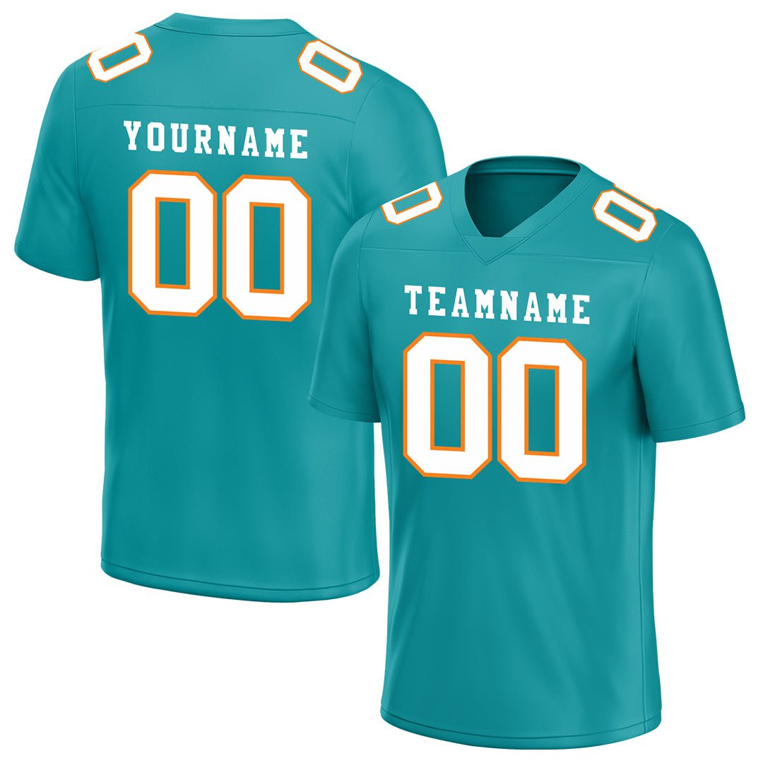 Custom Aqua Football Jersey Player Fans Team Uniforms For Adult Youth