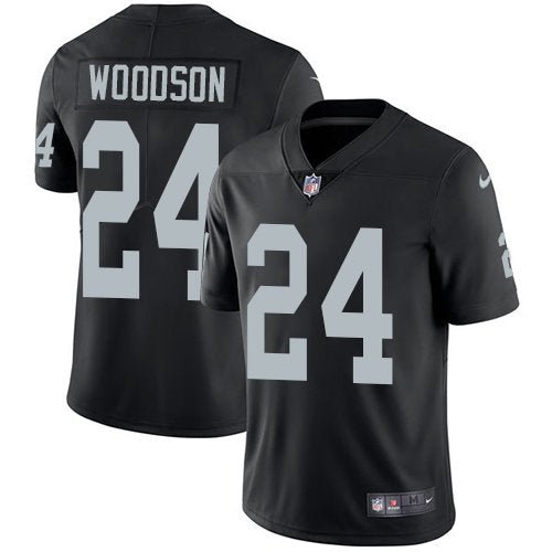 Men & Youth #24 Charles Woodson Raiders Color Rush Limited Black Jersey