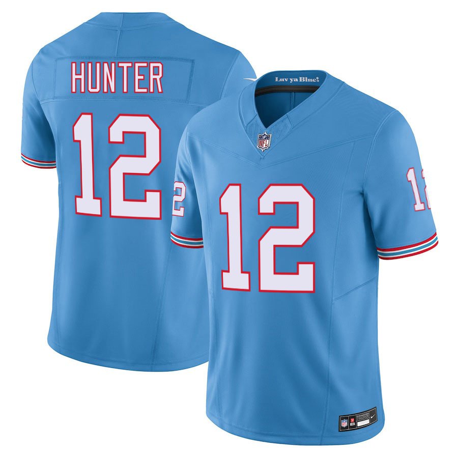 Tennessee Titans 12 Travis Hunter Light Blue Stitched Jersey