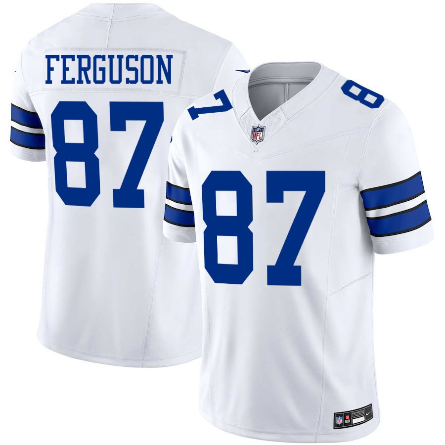 Dallas Cowboys #87 Jake Ferguson White Limited Stitched Jersey