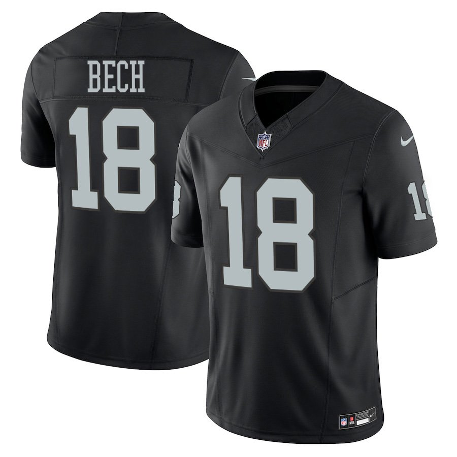 Las Vegas Raiders #18 Jack Bech Black Limited Stitched Jersey