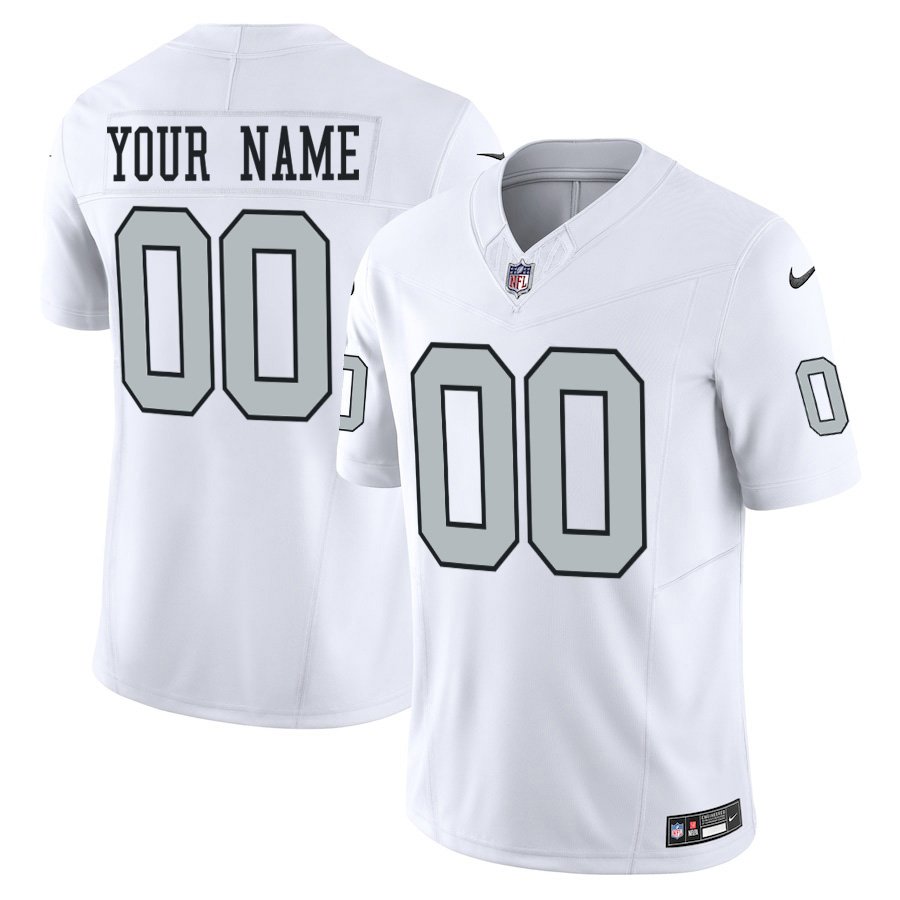Las Vegas Raiders #00 Custom Name And Number White Rush Limited ...