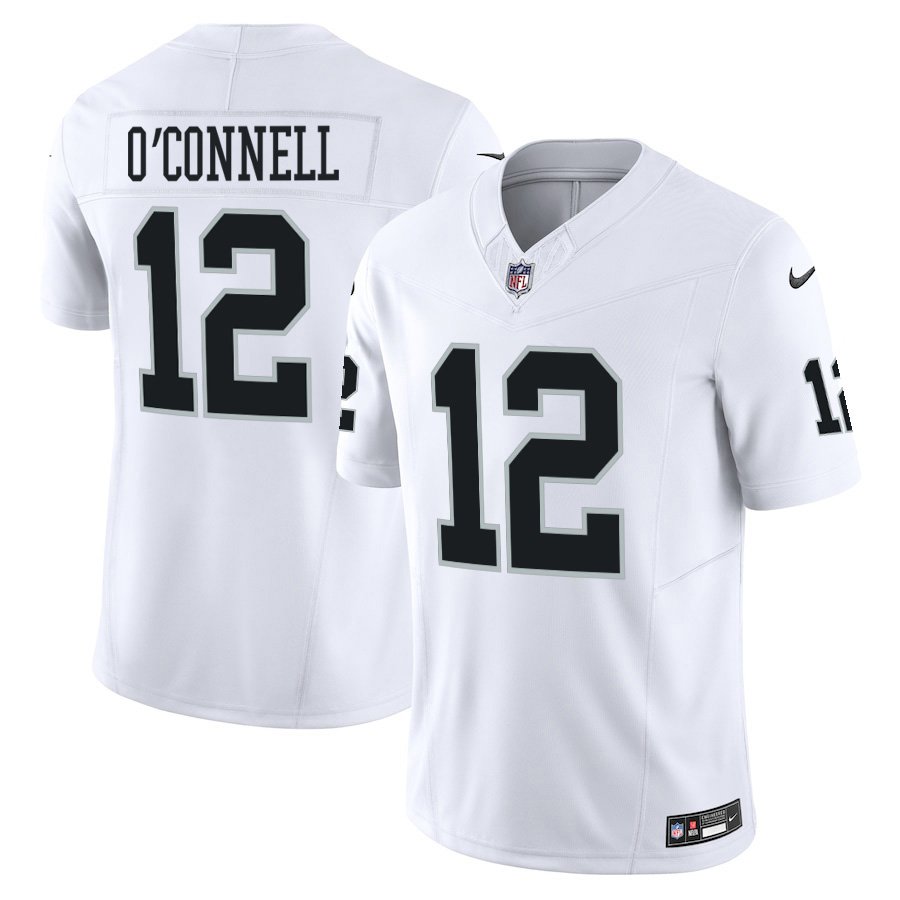 Las Vegas Raiders #12 Aidan O'Connell White Limited Stitched Jersey