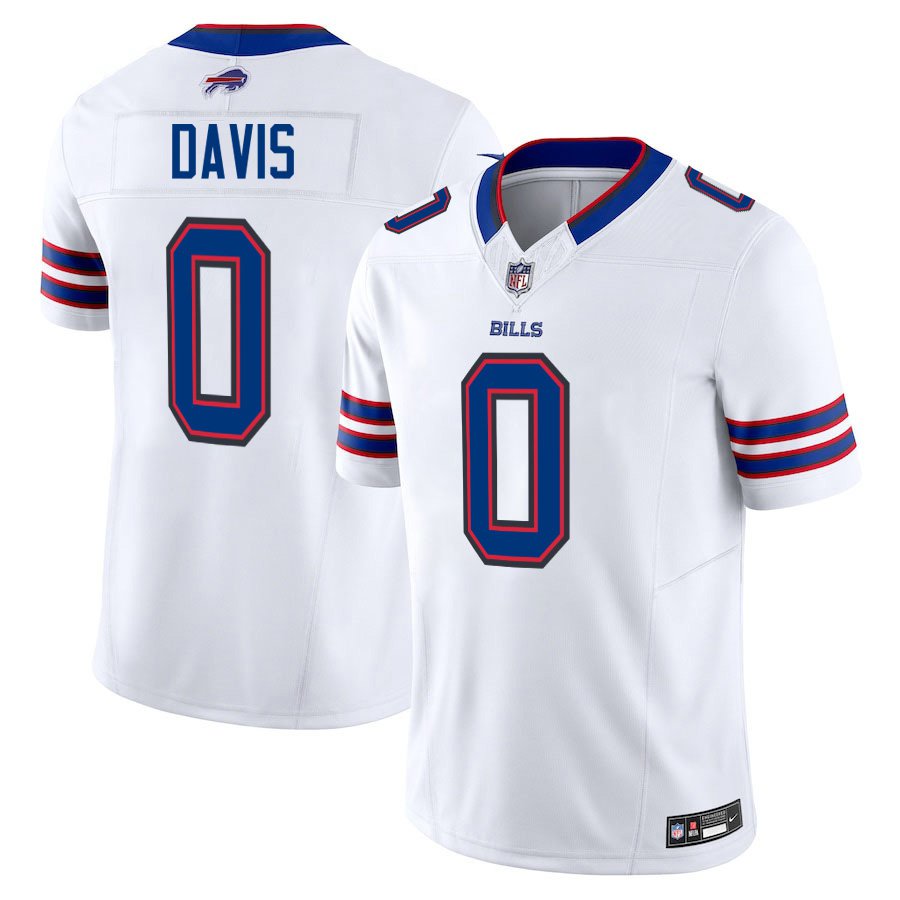 Buffalo Bills #0 Gabe Davis White Limited Stitched Jersey