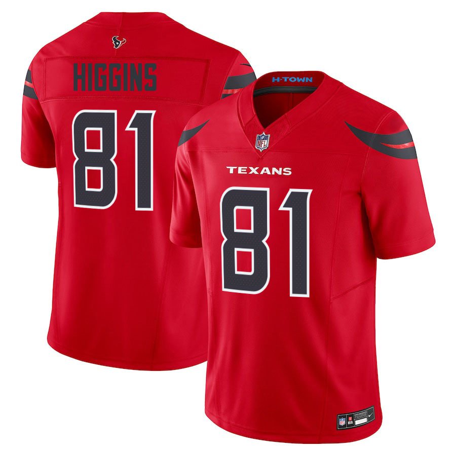 Houston Texans #81 Jayden Higgins Red Limited Stitched Jersey
