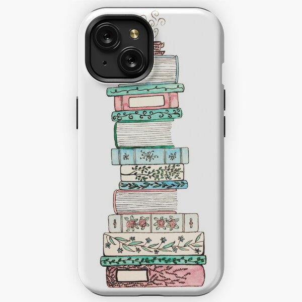 2024 Design Pink and Blue Floral Bookstack iPhone Tough