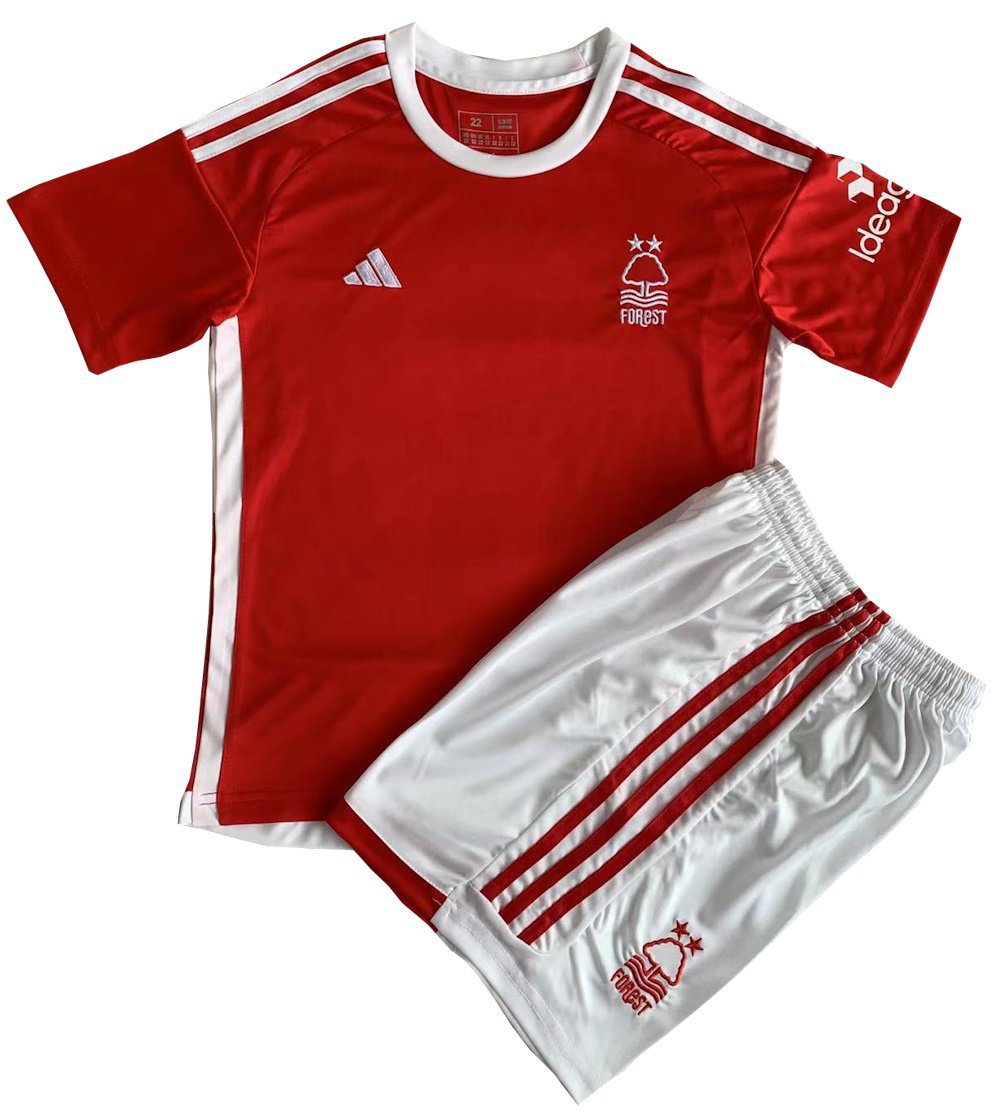 2025 Kids Nottingham Forest Home Shirt Jersey Kit 23-24 Youth Soccer ...