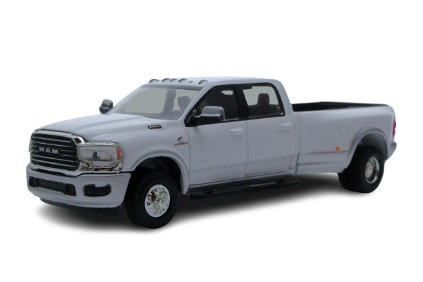2020 White Dodge Ram 3500 Dually Laramie Truck 1:64 Scale Diecast Model