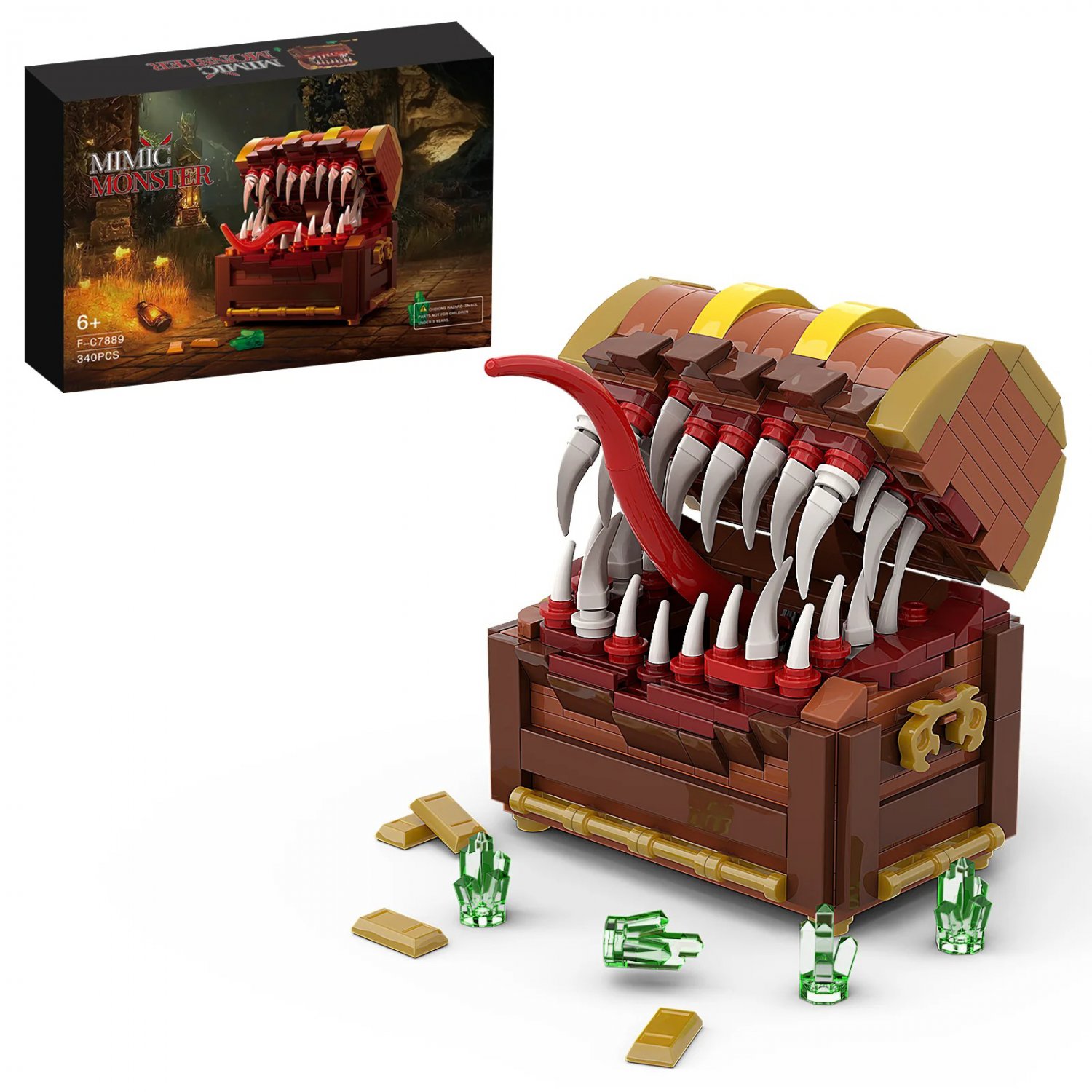 330Pcs Treasure Chest Monster Building Block Kit Pirate Treasure Box ...