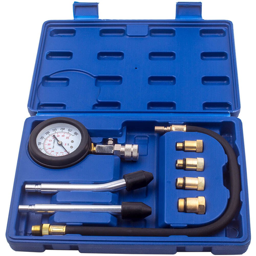 Spark Plug Cylinder Compression Tester Test Detector Adaptors Tool Set