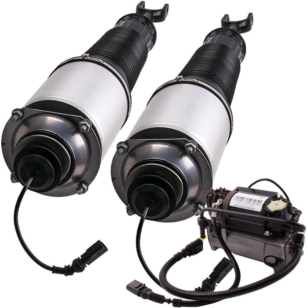 Front Air Strut L&R+Air Compressor Pump For Audi A8 D3 4E 10/12 ...