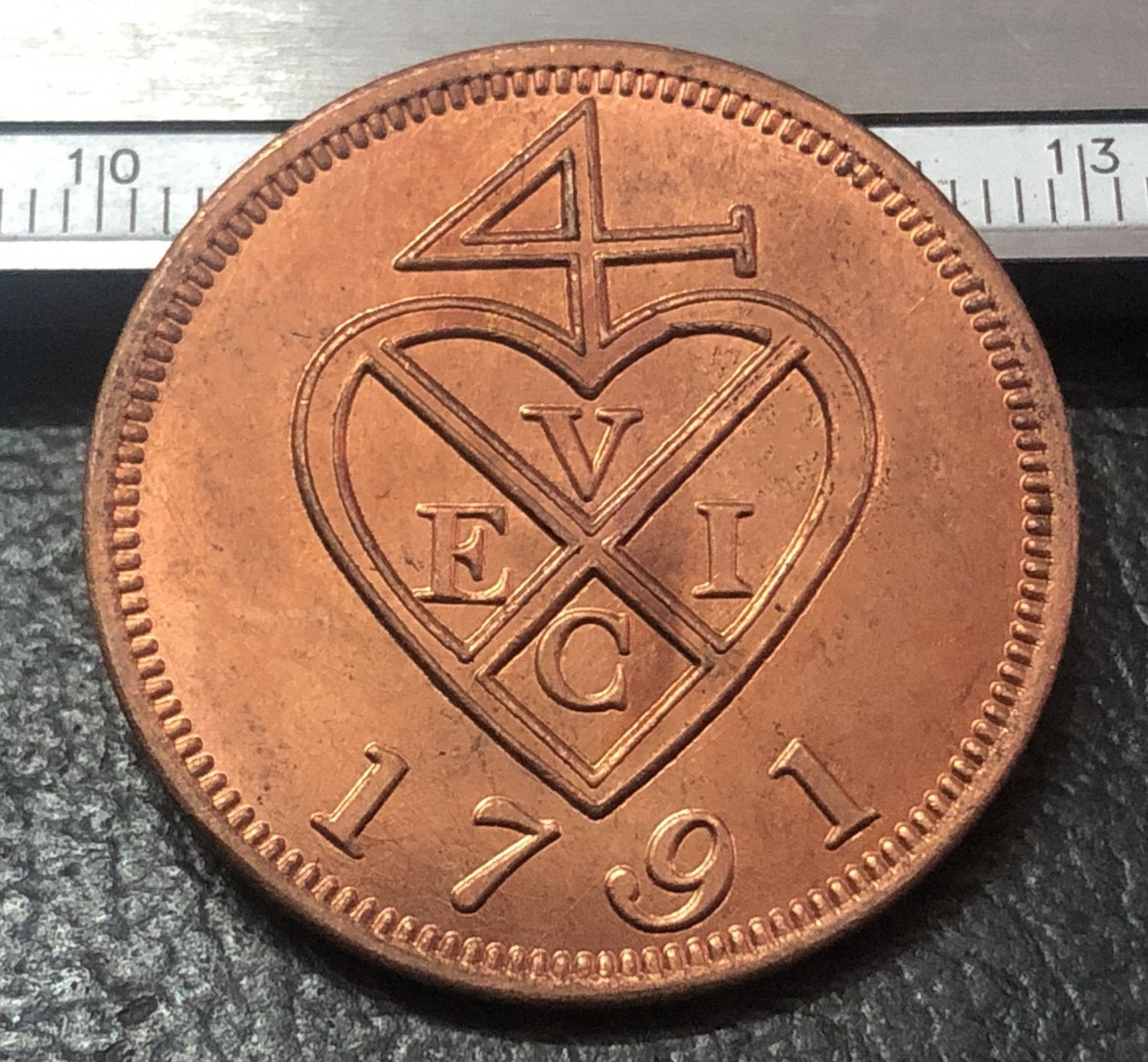 1791 India - British (Bombay) 2 Pice Copper coin