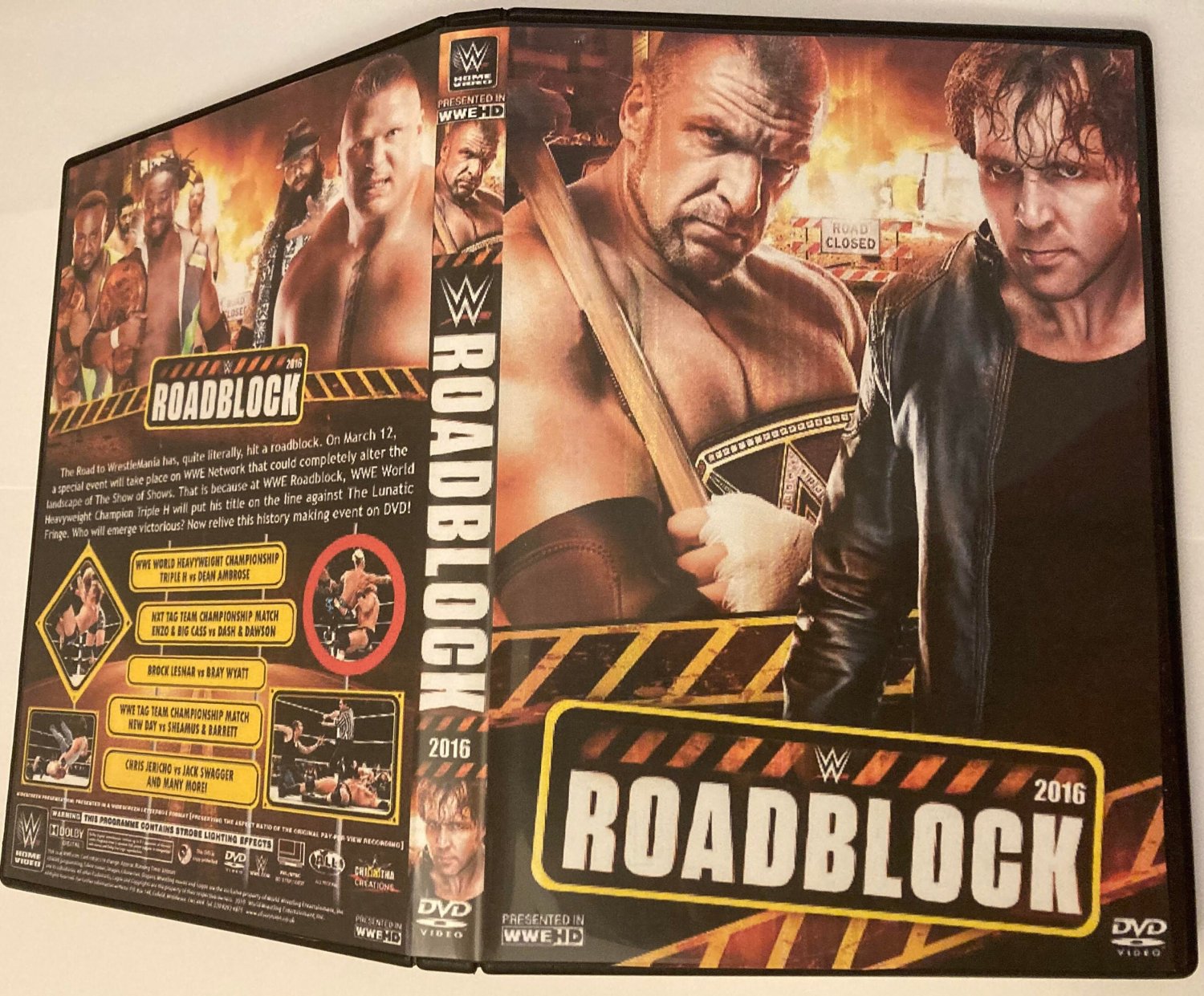 WWE ROADBLOCK 2016 DVD-R w/ Case Artwork