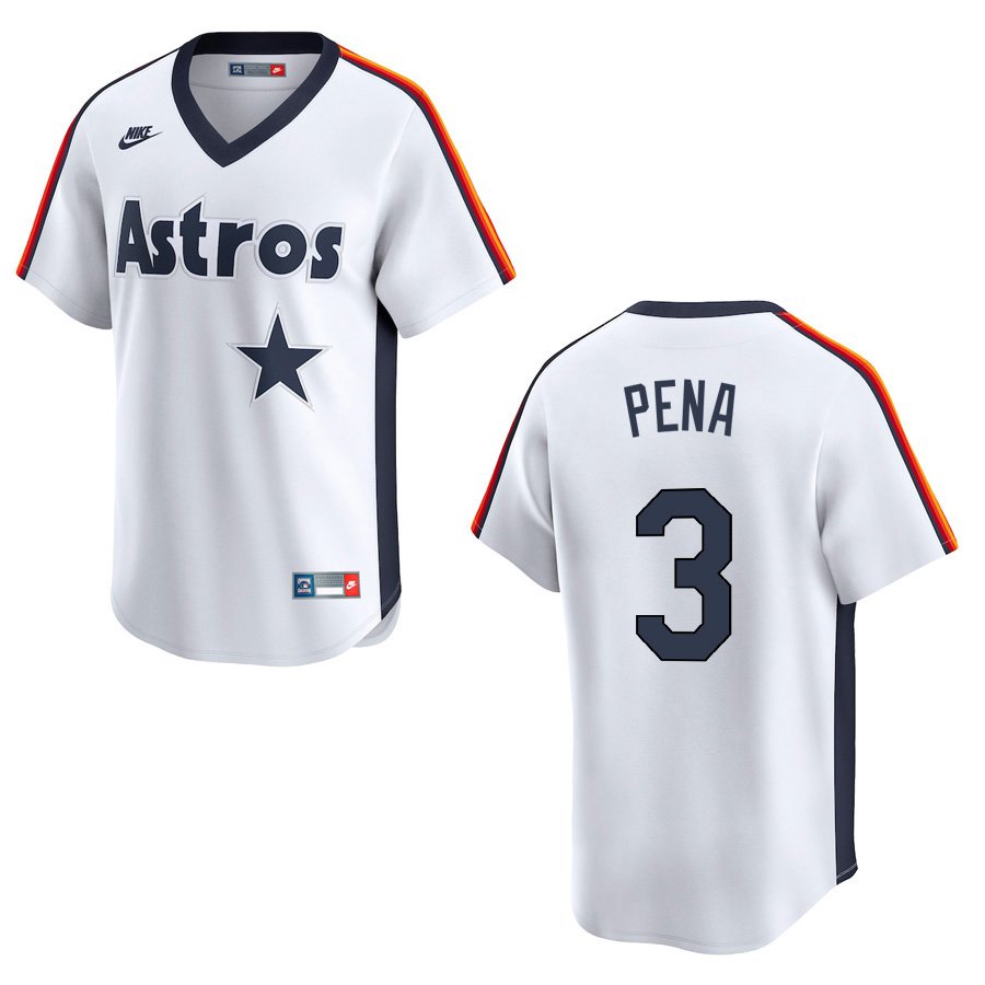 Men's & Youth Astros #3 Jeremy Pena White Throwback Stitched Jersey
