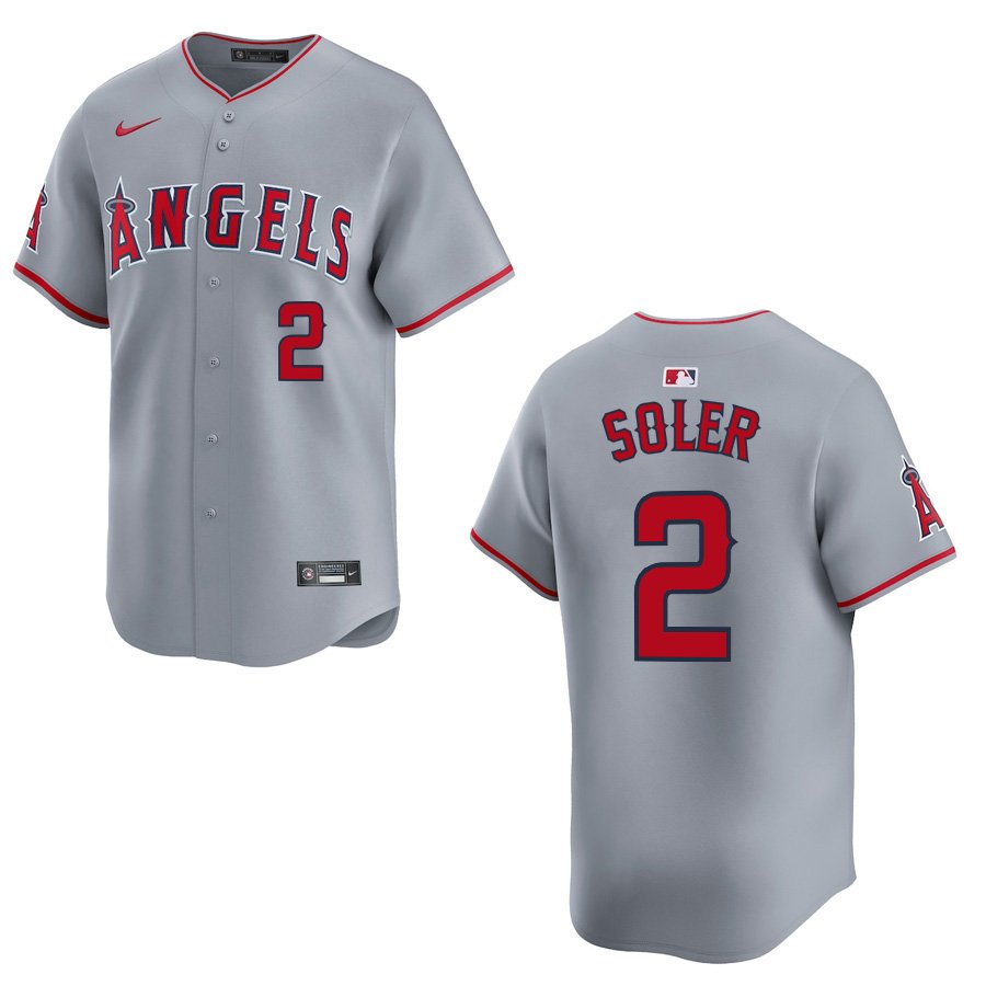 Men's & Youth Angels #2 Jorge Soler Gray Stitched Jersey