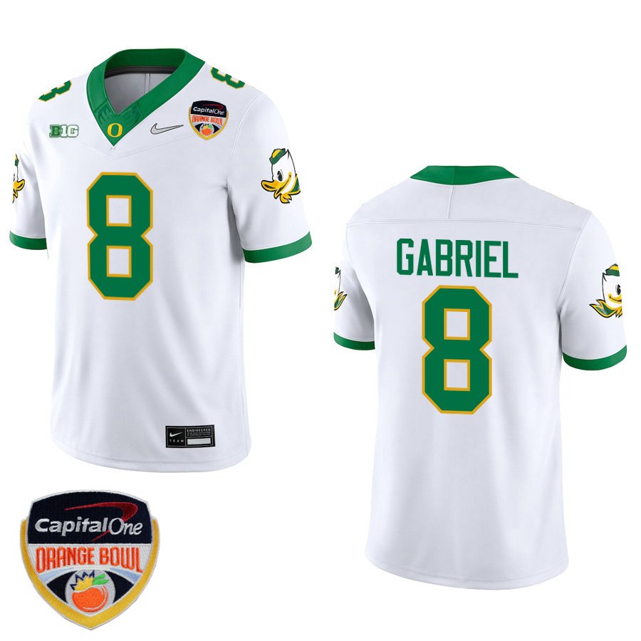 Men's & Youth Oregon Ducks #8 Dillon Gabriel White Stitched Jersey ...