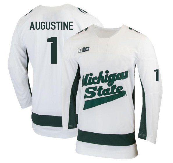 Trey Augustine #1 Michigan State Spartans College Hockey All - White