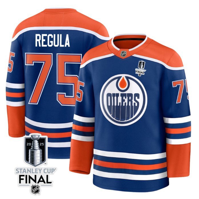 Alec Regula 75 Edmonton Oilers 2025 STANLEY CUP Final Patch Home Royal