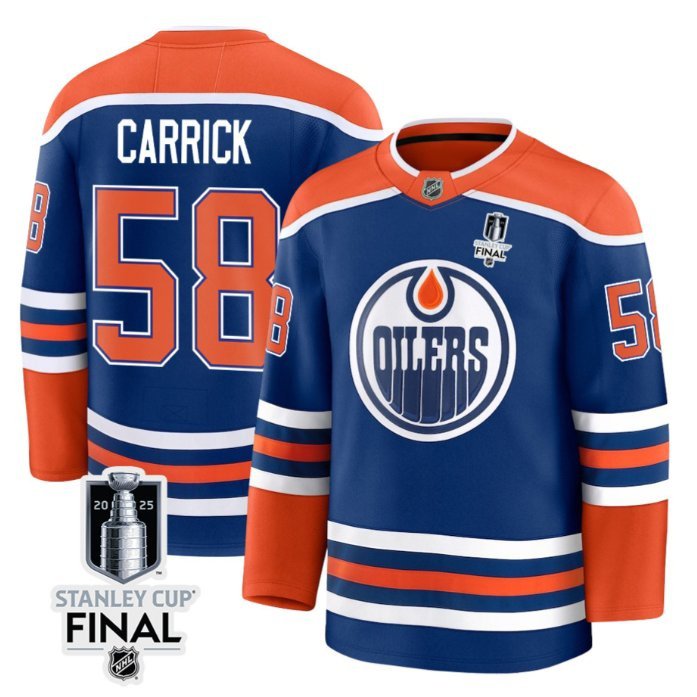 Connor Carrick 58 Edmonton Oilers 2025 STANLEY CUP Final Patch Home Royal