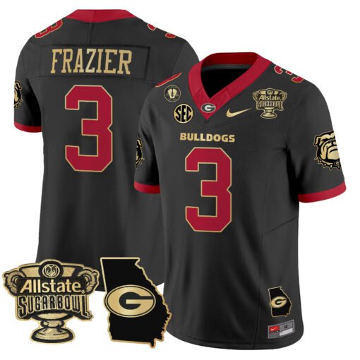 Nate Frazier Jersey #3 Georgia Bulldogs 2025 Sugar Bowl Patch Vapor ...