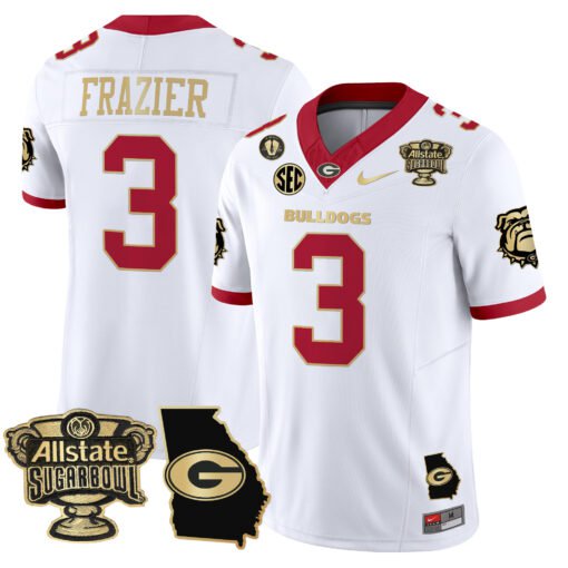 Nate Frazier Jersey #3 Georgia Bulldogs 2025 Sugar Bowl Patch Vapor ...