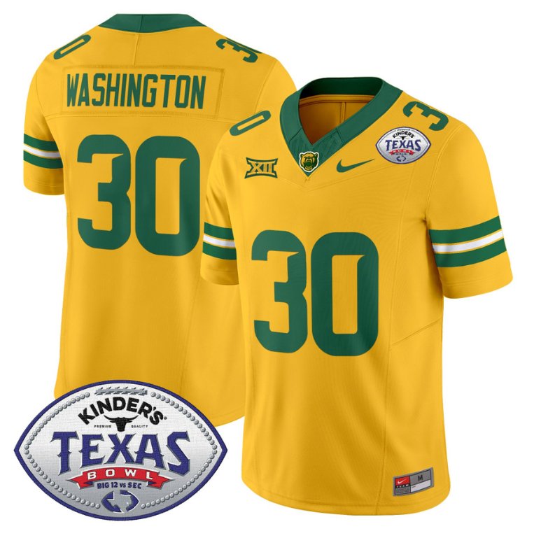 Bryson Washington Jersey #30 Baylor Bears 2024 Texas Bowl Football ...