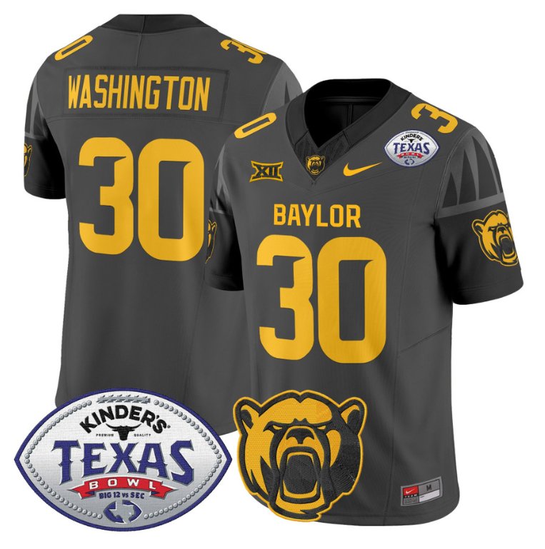 Bryson Washington Jersey #30 Baylor Bears 2024 Texas Bowl Football ...