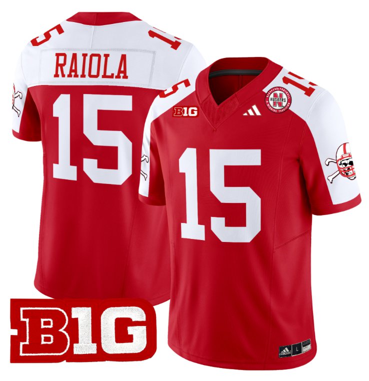 Dylan Raiola Jersey #15 Nebraska Cornhuskers 2024 Vapor V2 Football Red ...