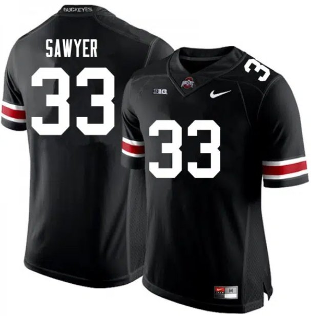 Jack Sawyer Jersey Black #33 Ohio State Buckeyes College Football Elite ...