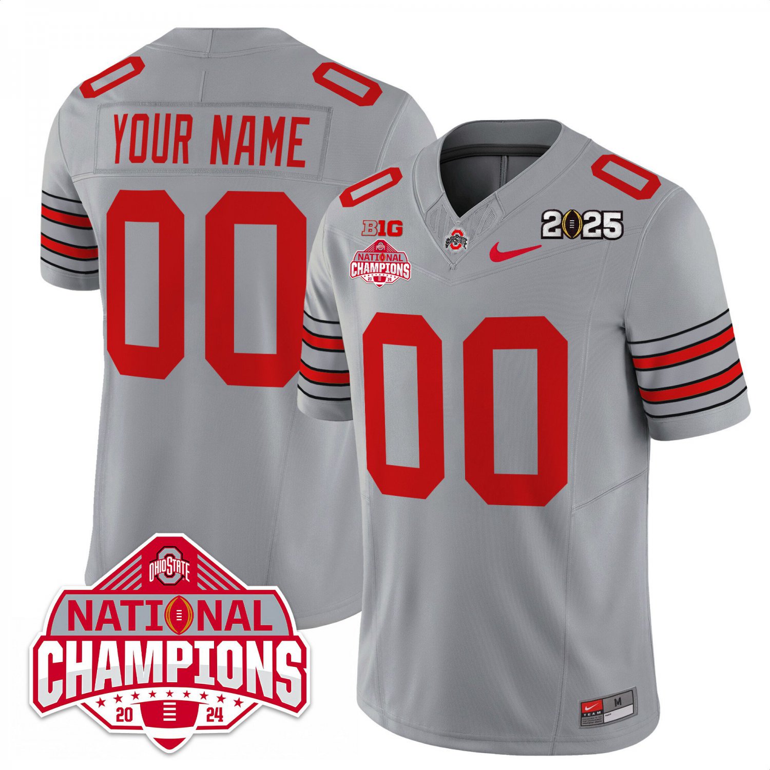 Custom Ohio State Jersey Heritage Stripe 2025 CFP Patch National ...