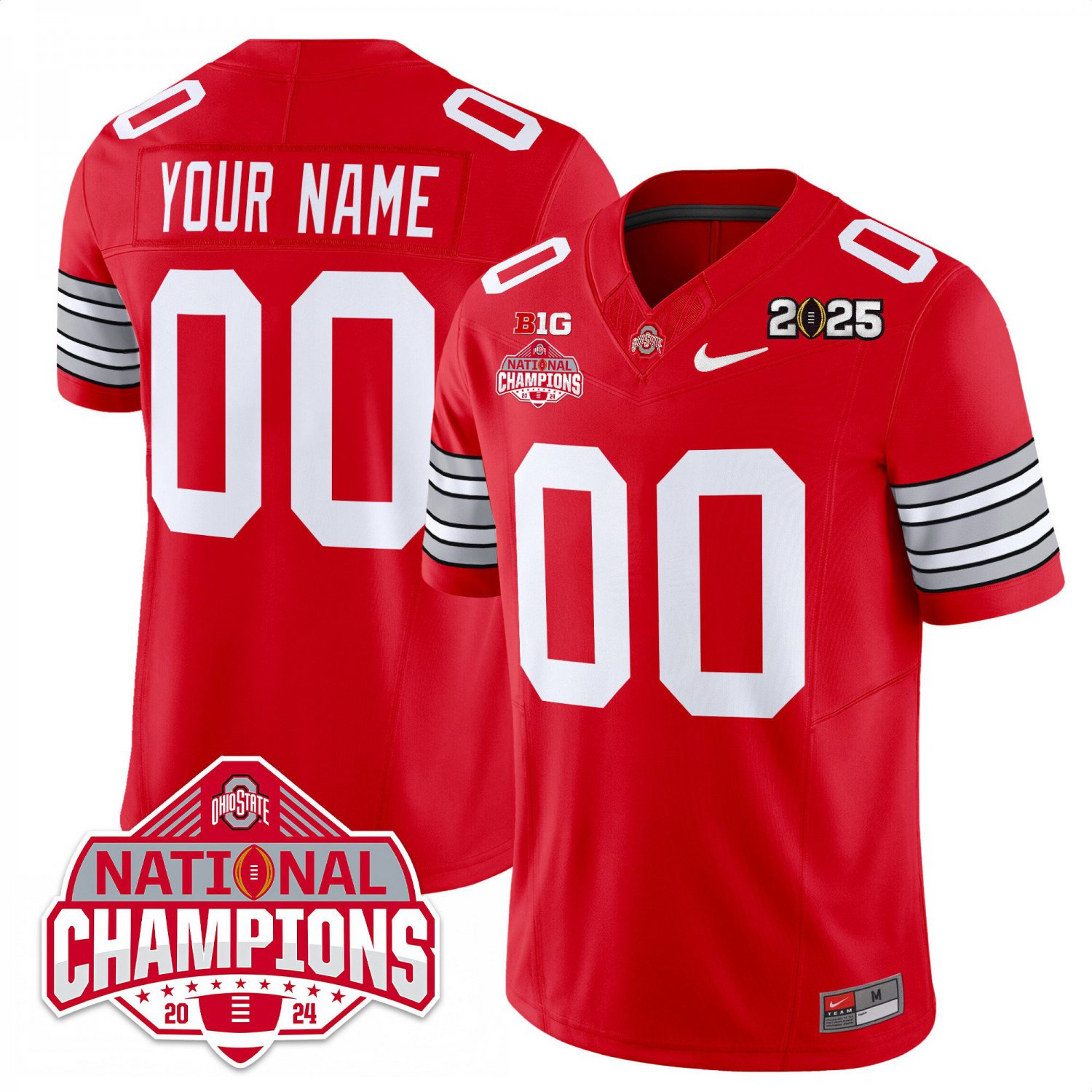 Custom Ohio State Jersey Heritage Stripe 2025 CFP Patch National ...