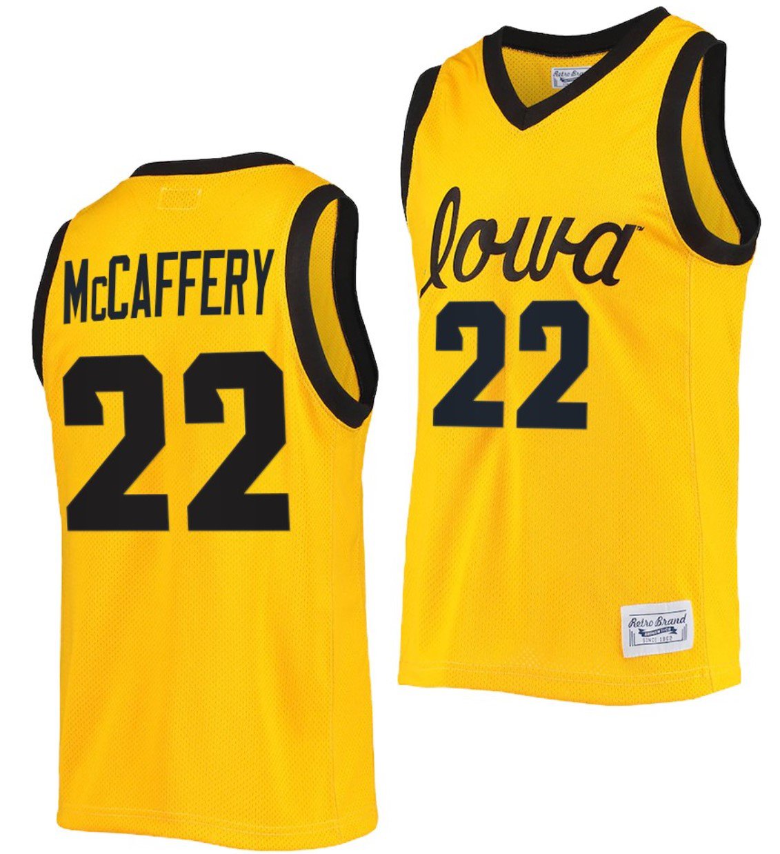 Patrick McCaffery Jersey Iowa Hawkeyes College Basketball Classic Gold #22