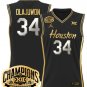 Hakeem Olajuwon Jersey #34 Houston Cougar 2025 Big 12 Champions Black Gold