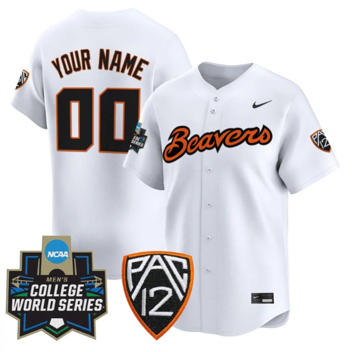 Custom Oregon State Beavers Jersey 2025 World Series Stitched White
