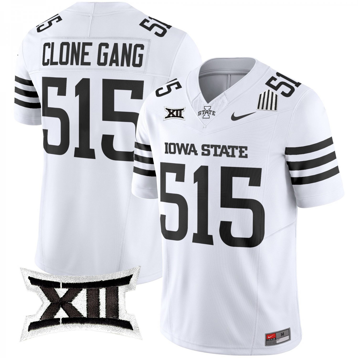 Clone Gang Jersey #515 Iowa State Cyclones 2025 Stitched White Limited