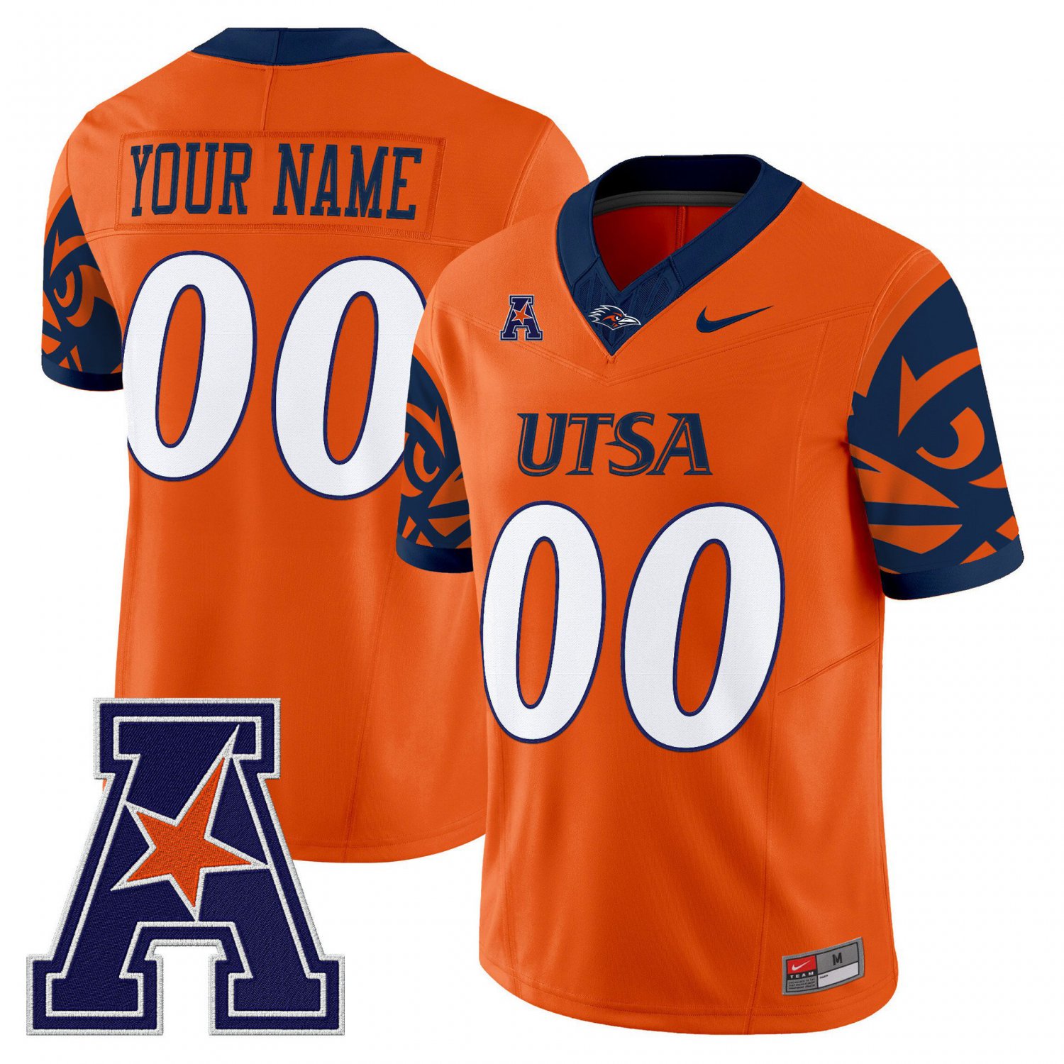 Custom UTSA Roadrunners Jersey 2025 Vapor Limited V2 Stitched Orange